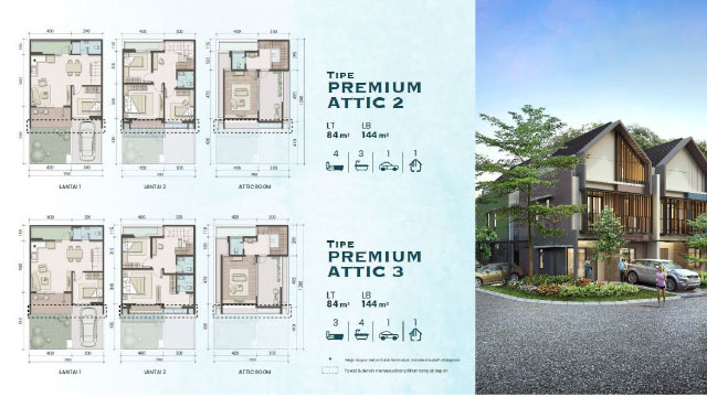 Cluster Leonora Gading Serpong Rumah 2 Lantai Plus Attic Summarecon